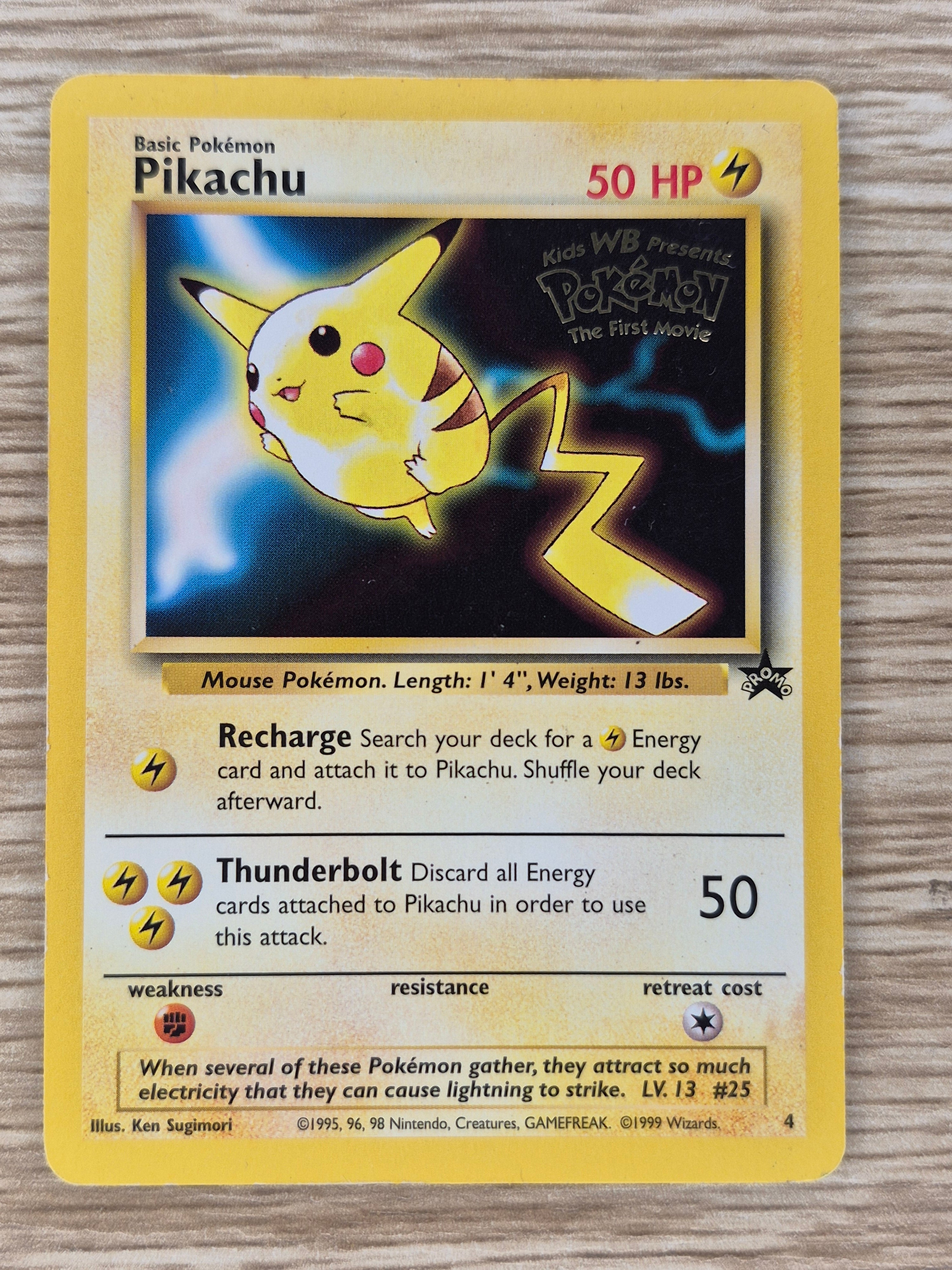 Pikachu Promo 4 Rare Kids WB Pokemon the First Movie 1999 - MP ...