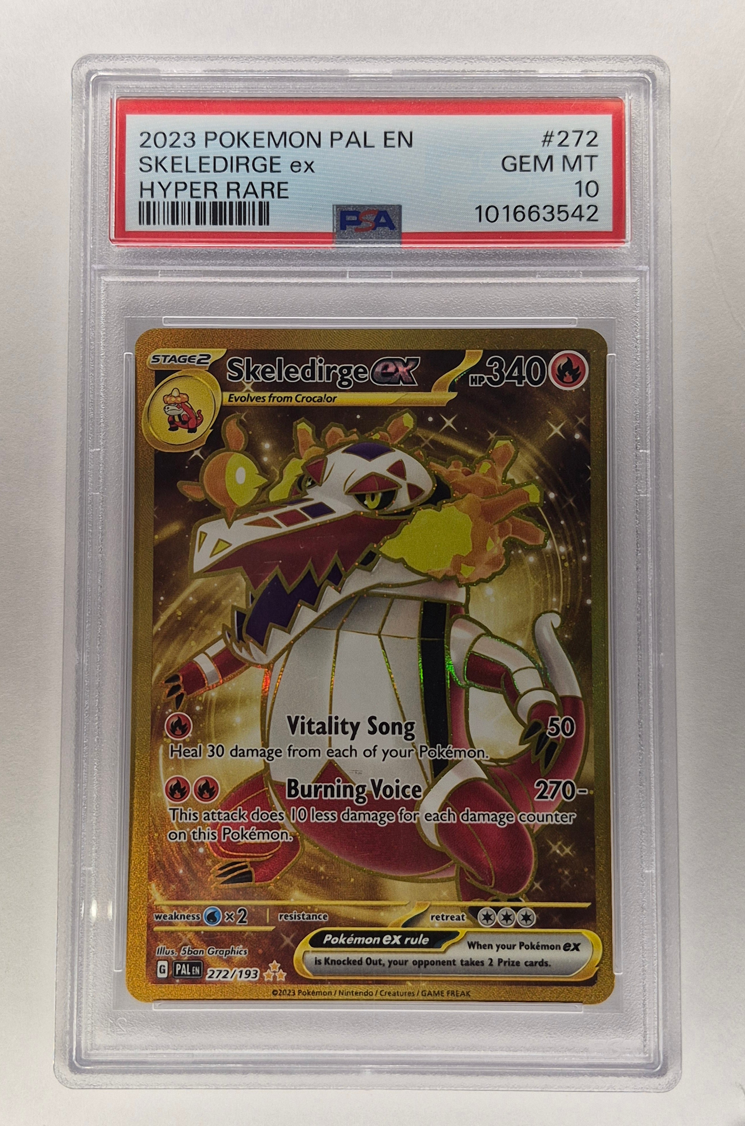2023 Pokémon Paldea Evolved 272/193 Skeledirge ex Gold Hyper Rare PSA ...