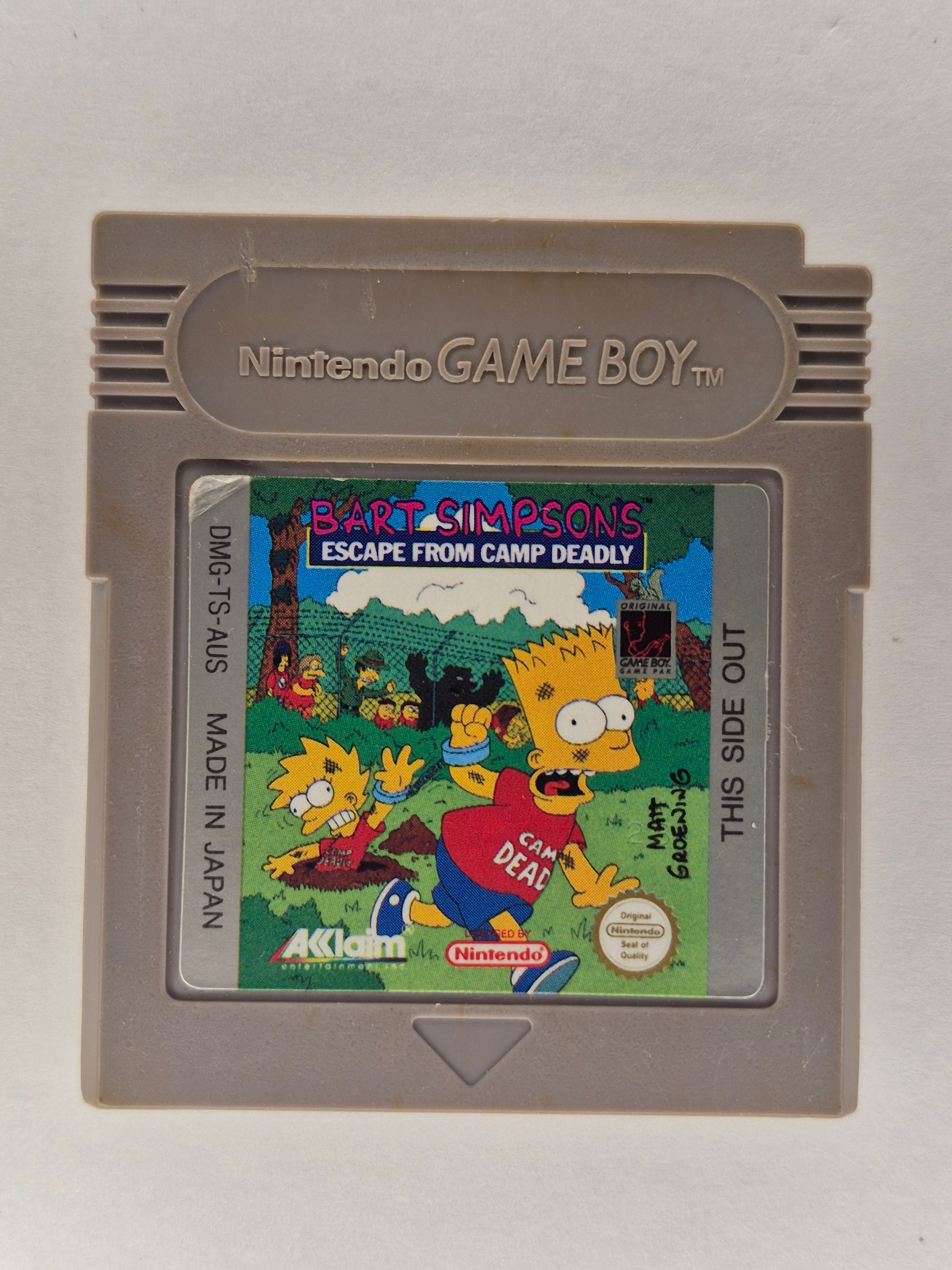 Bart Simpson's Escape From Camp Deadly (Nintendo Game Boy) AUS TESTED ...