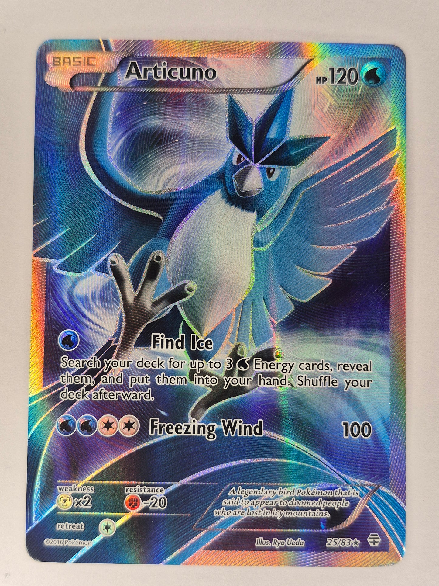 Pokémon TCG Articuno 25/83 – Generations (2016) – Full Art Holo Rare L ...