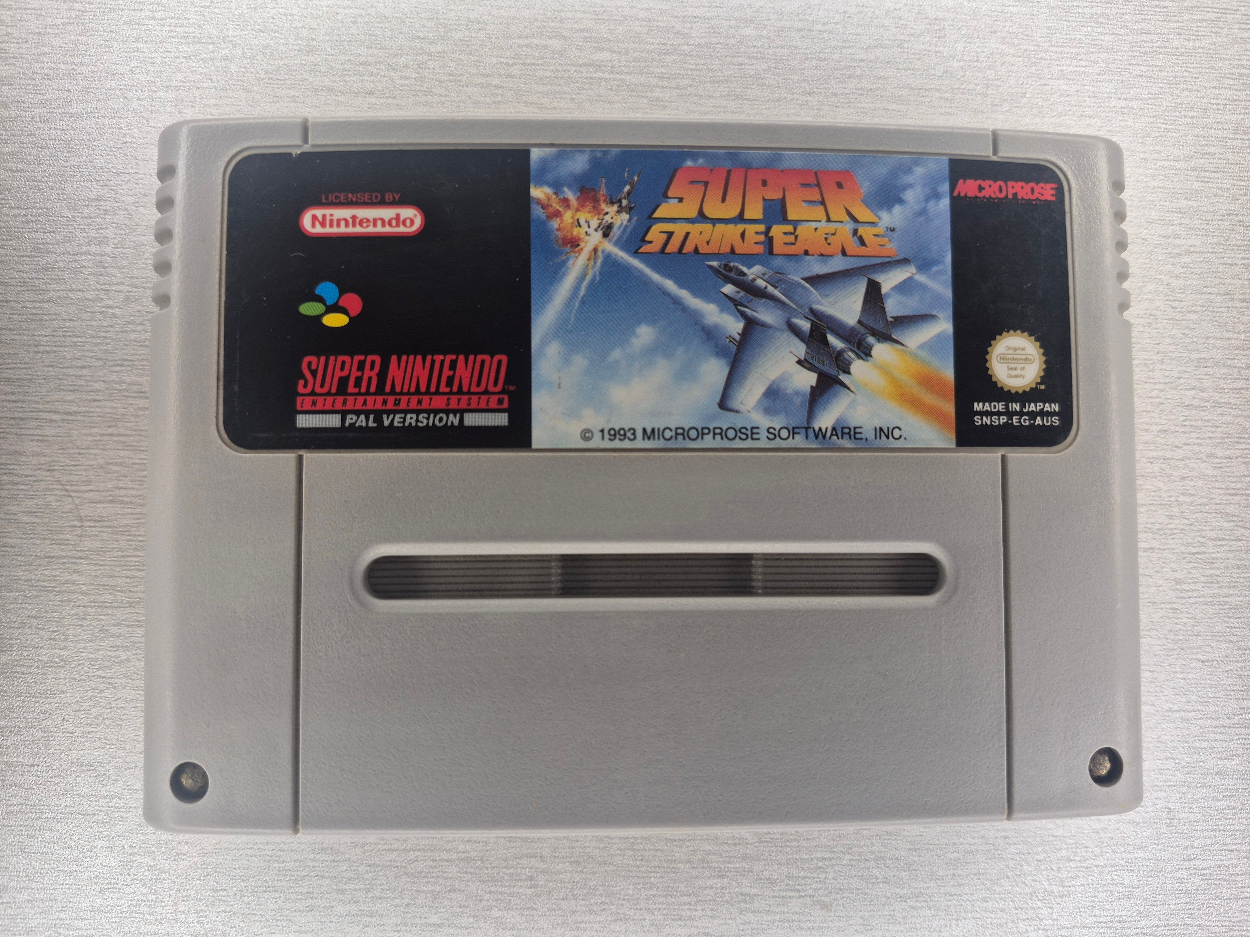 Snes Super Strike Eagle Game Retro Rare PAL Cart Only Tested ...