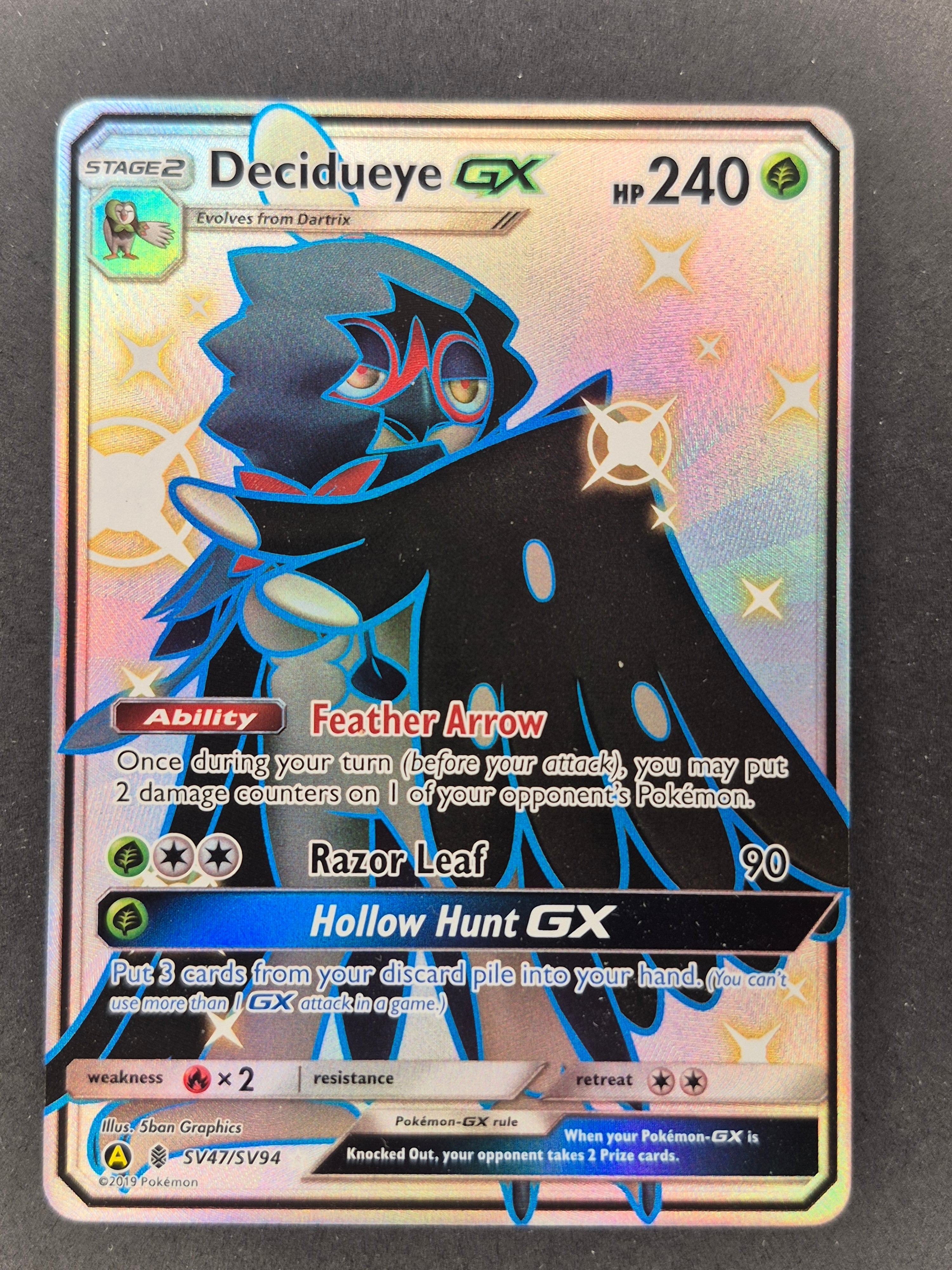 Decidueye GX SV47/SV94 - Pokemon Hidden Fates Shiny Full Art NM ...